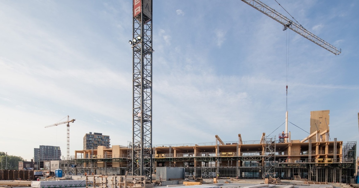 Mid-Rise Construction Time-Lapse Video CLT & Glulam - Ecohome