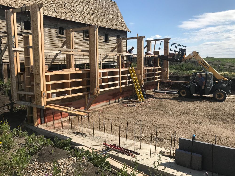 Rammed Earth Foundational Walls for Barn - Ecohome