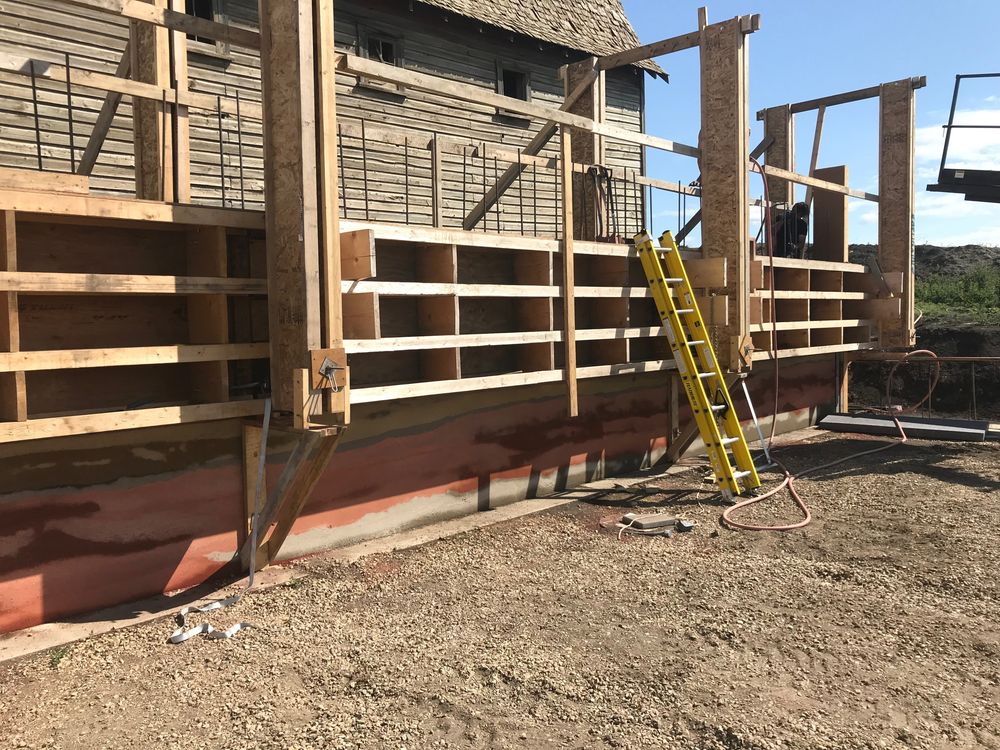 Rammed Earth Foundational Walls for Barn - Ecohome